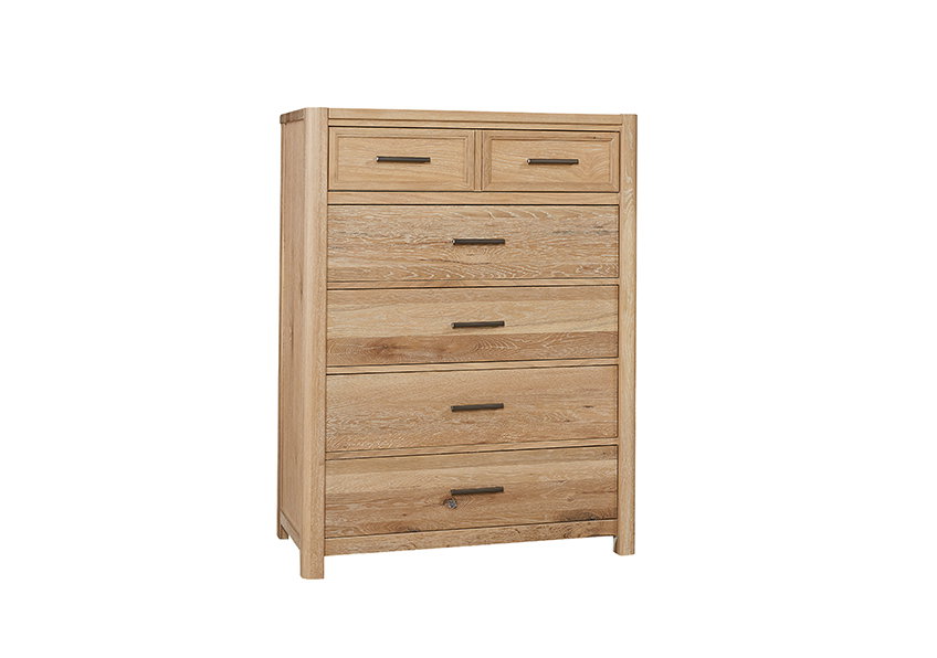 Vaughan Bassett 795-115 Crafted Oak 5 Drawer Chest Bleached White ...